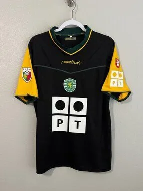 Reebok | Shirts | Vintage Sporting Cp 2022003 Ronaldo Away Black Soccer ...